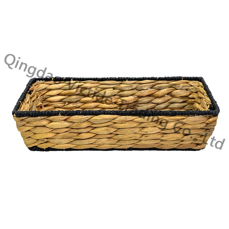 Natural Water Hyacinth Rectangular Storage Basket
