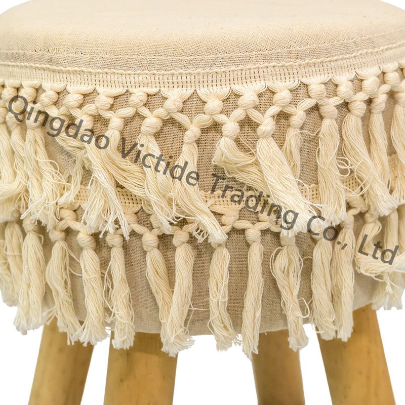 Round Stool With Tassels