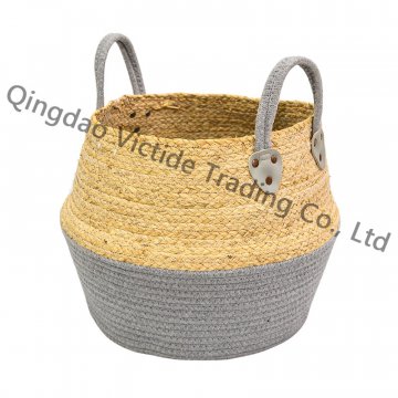 Corn and Cotton Rope Mixed Belly Basket