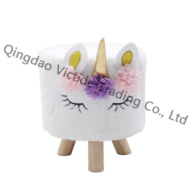 White Unicorn Kid Stool