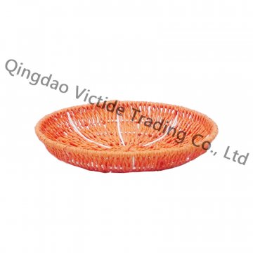 Round Orange Paper Rope Tray